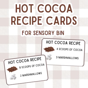 Hot Cocoa Recipe Cards for Sensory Bin. Recipe Cards for Sensory Toy ...