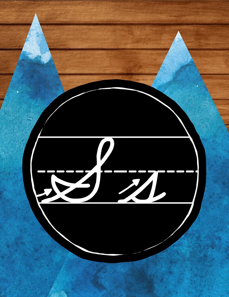 Mountain Theme Cursive Alphabet Banner for Classroom - Etsy