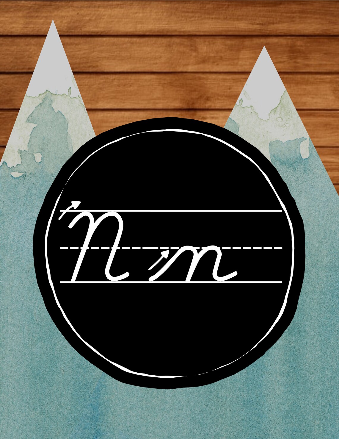 Mountain Theme Cursive Alphabet Banner for Classroom | Etsy