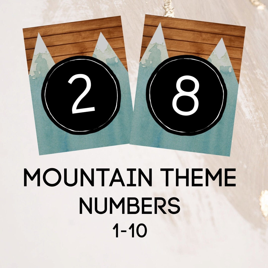 Mountain Theme Number Banner - Etsy