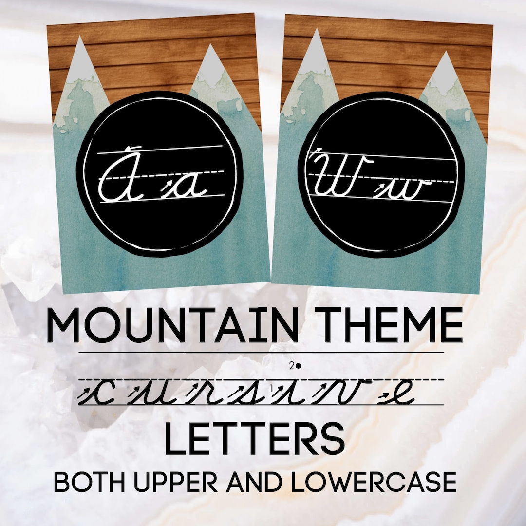 Mountain Theme Cursive Alphabet Banner for Classroom - Etsy