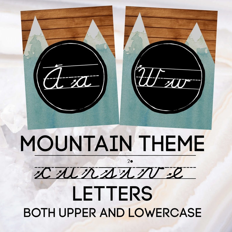 Mountain Theme Cursive Alphabet Banner for Classroom - Etsy