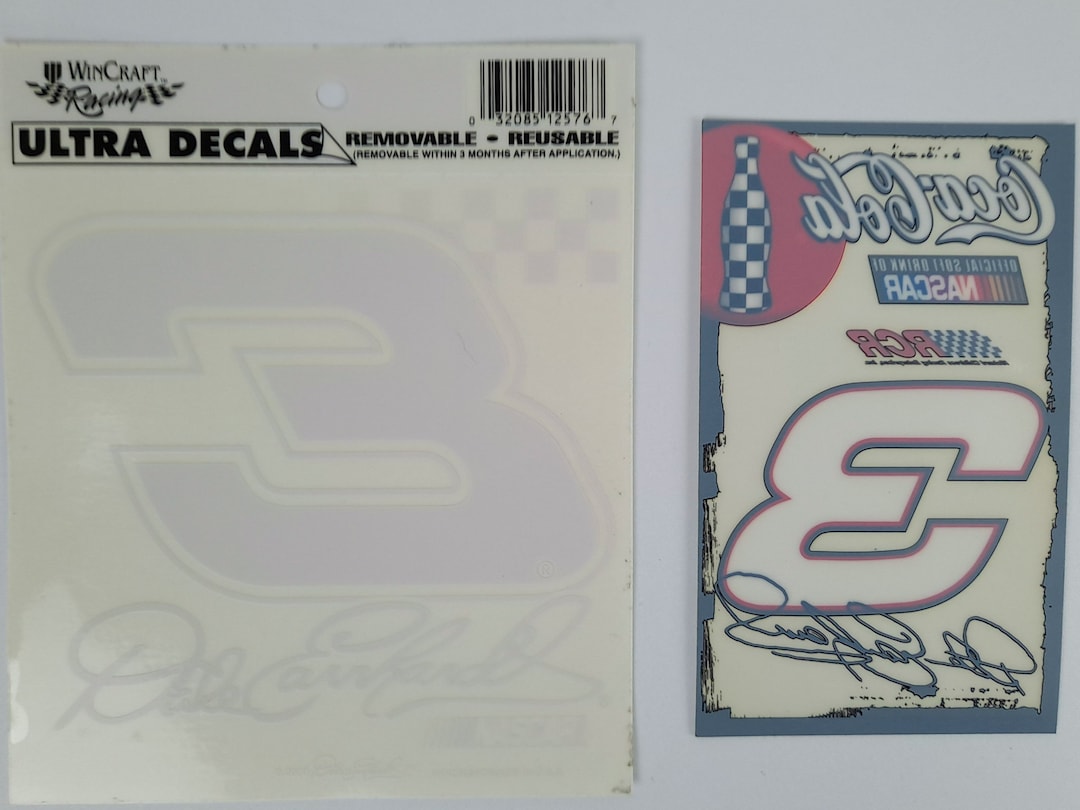 Dale Earnhardt #3 Decals Set of 2 NASCAR Coca Cola Racing and Wincraft ...