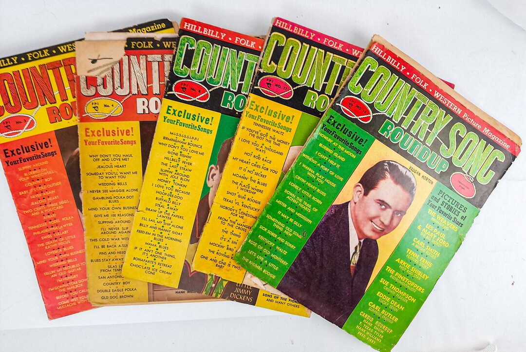 Set of 5 Country Music Roundup Magazines 1949 to 1951 Hillbilly, Folk ...