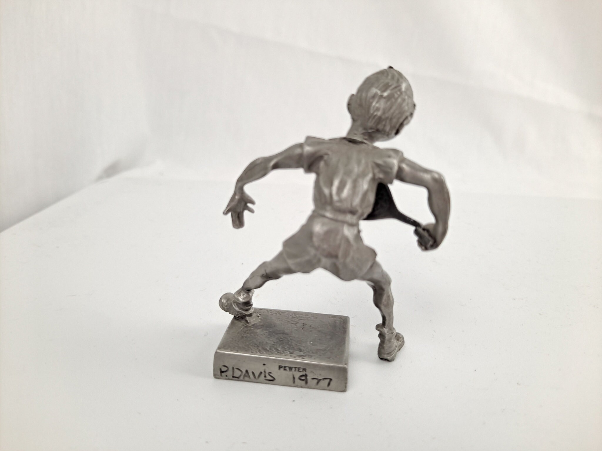 Vintage Pewter Tennis Player Figurine by Artist P Davis 1977 - Etsy