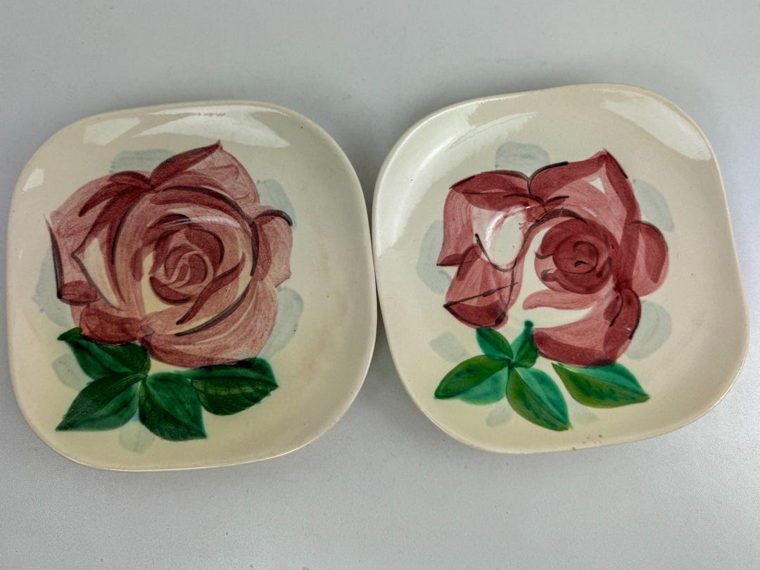 Red Wing Pottery 6" Saucer Plates Lexington Rose Pattern - Etsy