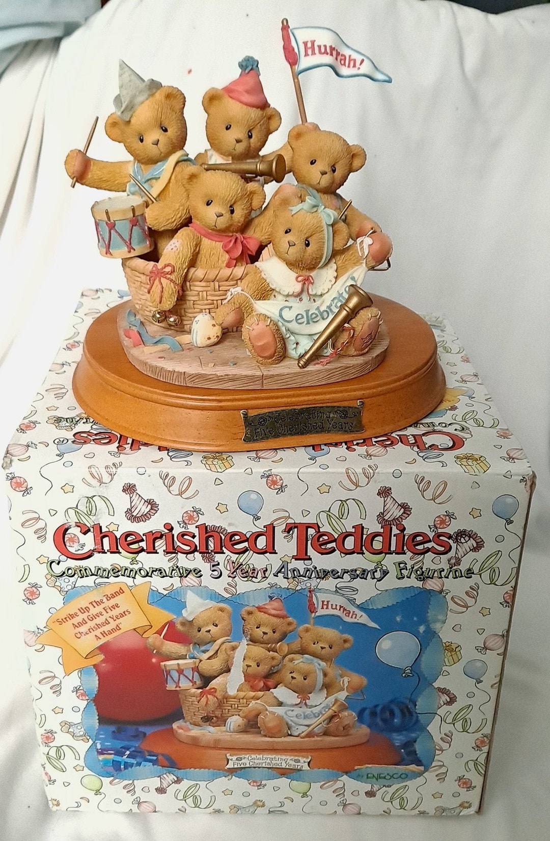 Cherished Teddies 5th Anniversary Figurine 205354 From 1996 - Etsy