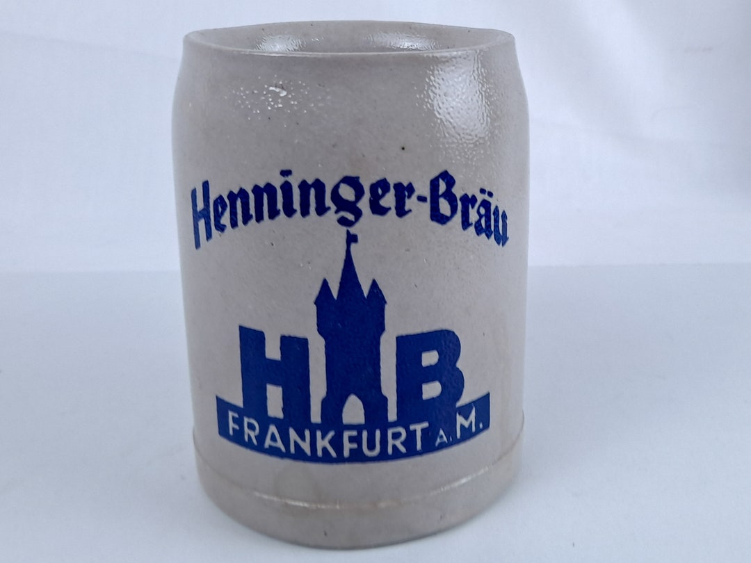 Vintage Henninger Brau German Beer Stein, Vintage Handmade Stoneware ...
