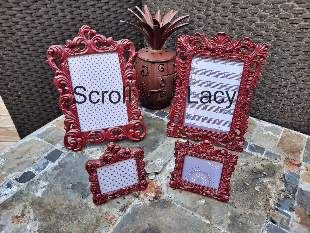 Maroon Burgundy Red 4x6 Picture Frames and Mini 2.5x2 Picture Frames ...