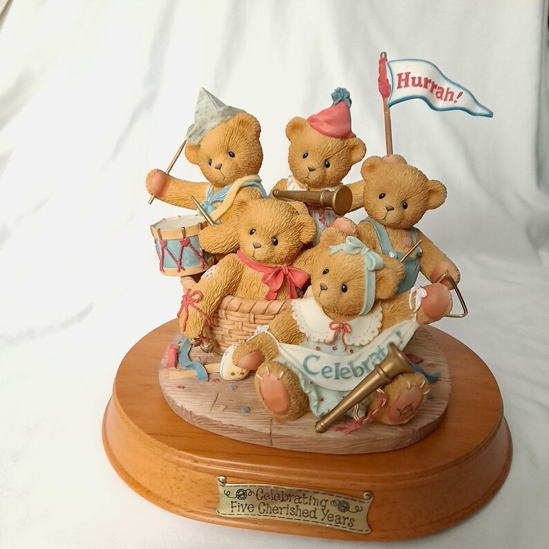 Cherished Teddies 5th Anniversary Figurine 205354 From 1996 - Etsy
