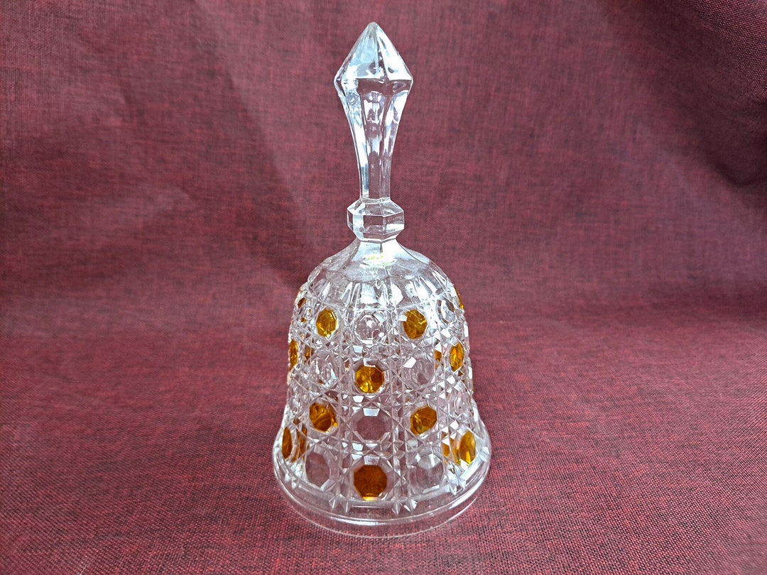 Vintage Cut Crystal Yellow Dot Bell by Anna Hutte Bleikristall Germany ...