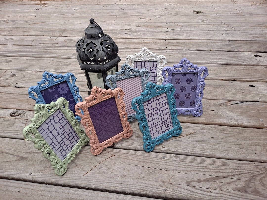 4x6 Picture Frames in VINTAGE Colors SCROLL Design, 4x6 Photo Frames ...