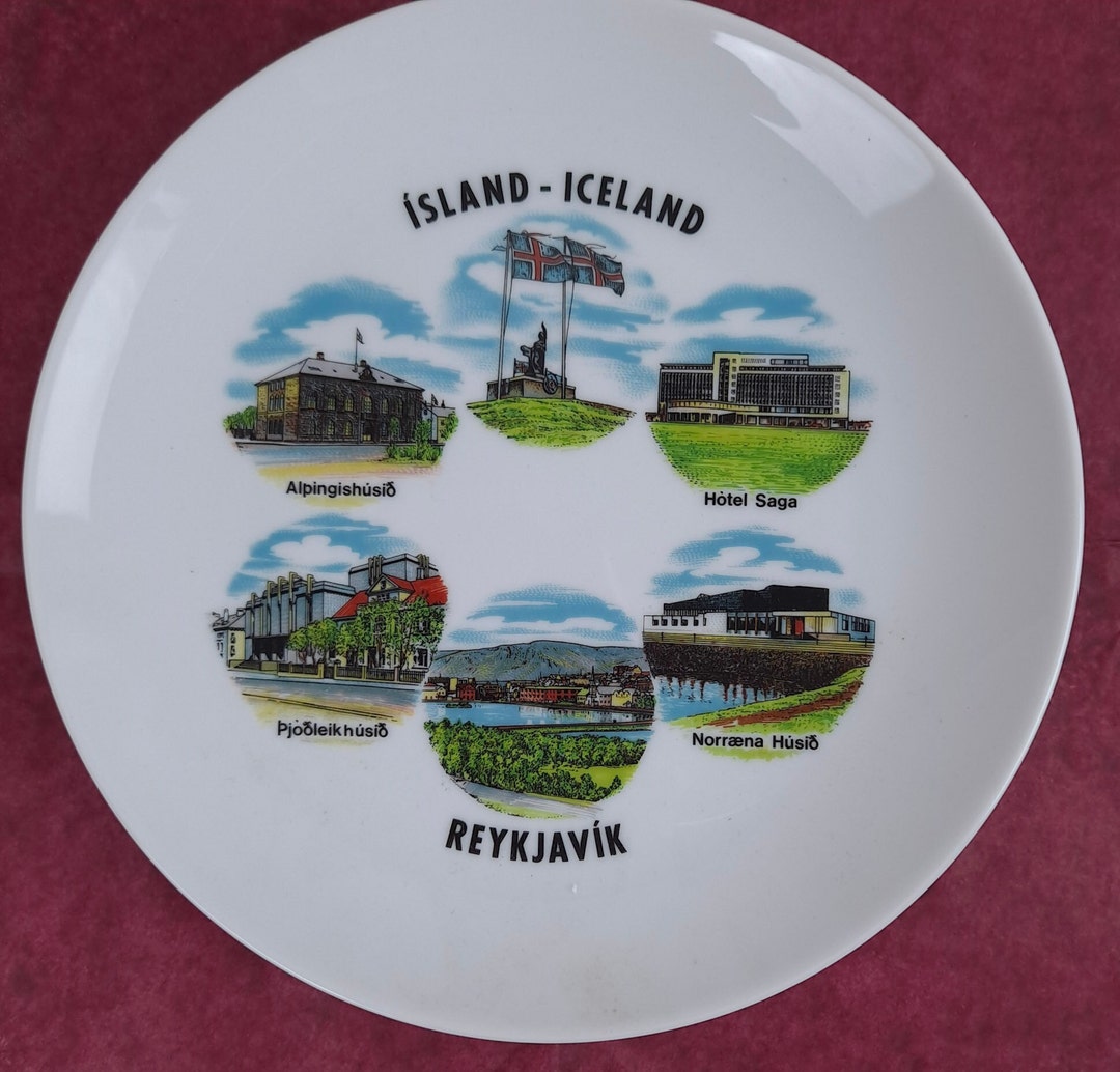 Vintage Reykjavik, Iceland Souvenir Collector Porcelain Plate 8 Inches ...