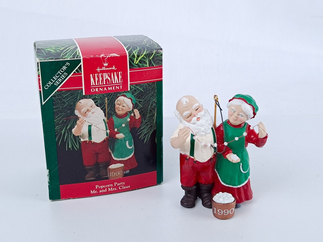 1990 POPCORN PARTY Hallmark Keepsake Ornament 5th in the Series Mr and ...