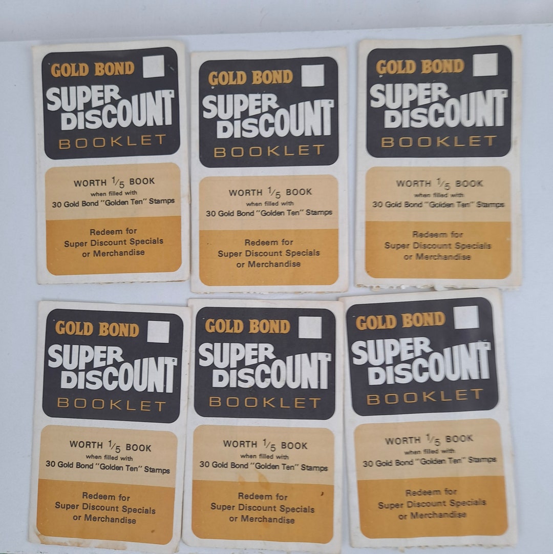 Set of 6 Vintage Gold Bond Stamps Super Discount Booklets FULL of ...
