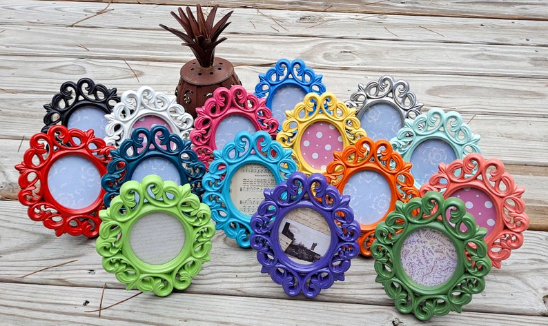Small Oval Picture Frames PLASTIC Multiple Colors Colorful - Etsy