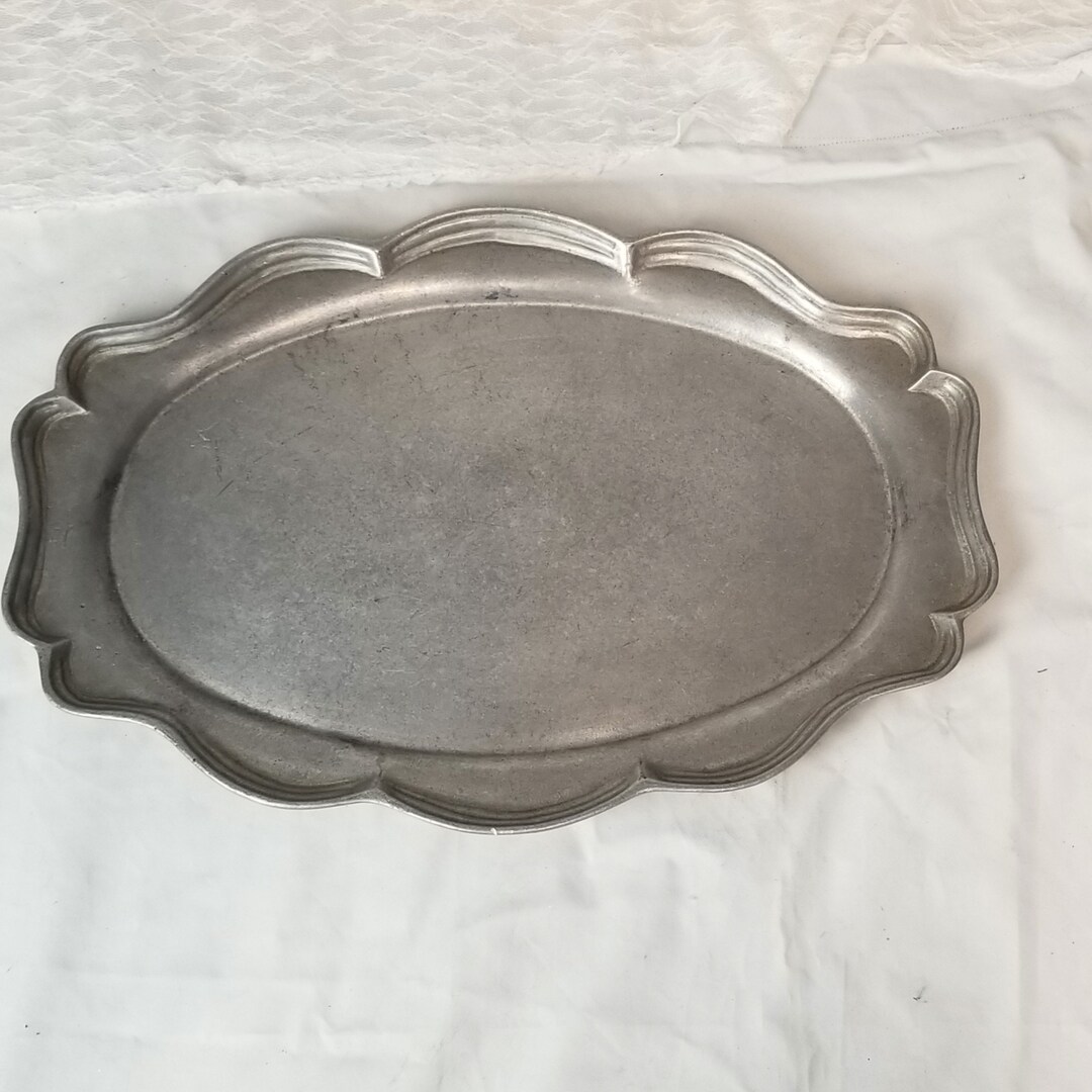 Bon Chef Queen Anne Platters Large and Small Pewter Glo - Etsy