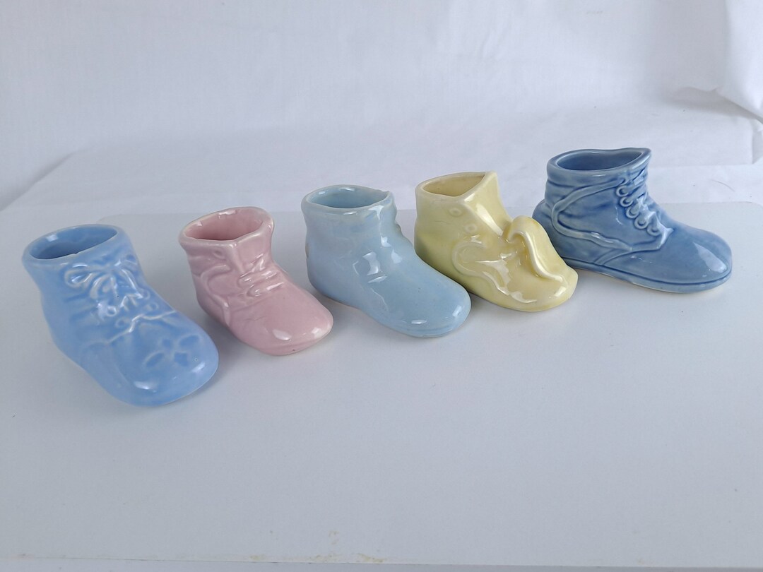 Vintage Baby Bootie Shoe Ceramic Nursery Planter in Pastel Colors, MCM ...