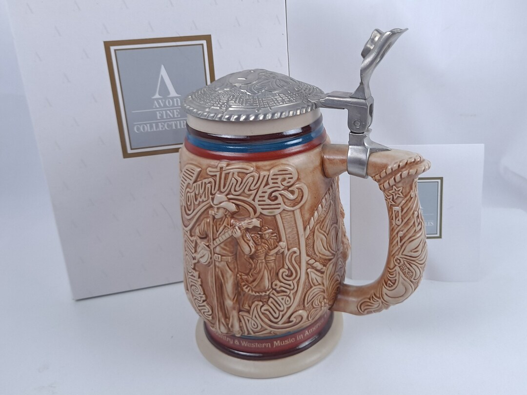 1994 Avon Collectibles Country and Western Beer Stein Tankard With ...