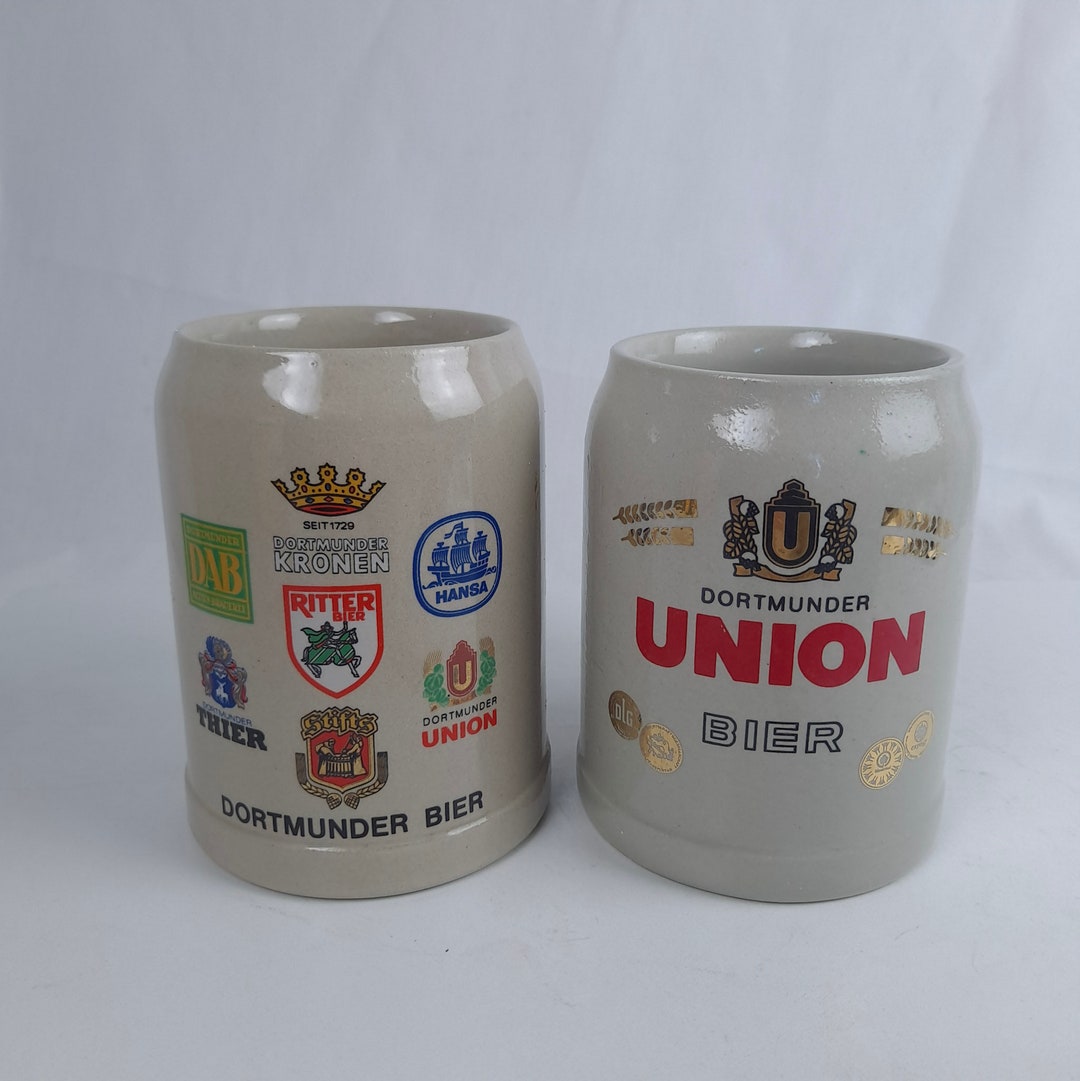 Vintage West Germany Half Liter Dortmunder Union Beer Stoneware Stein or Dortmunder Kronen ...