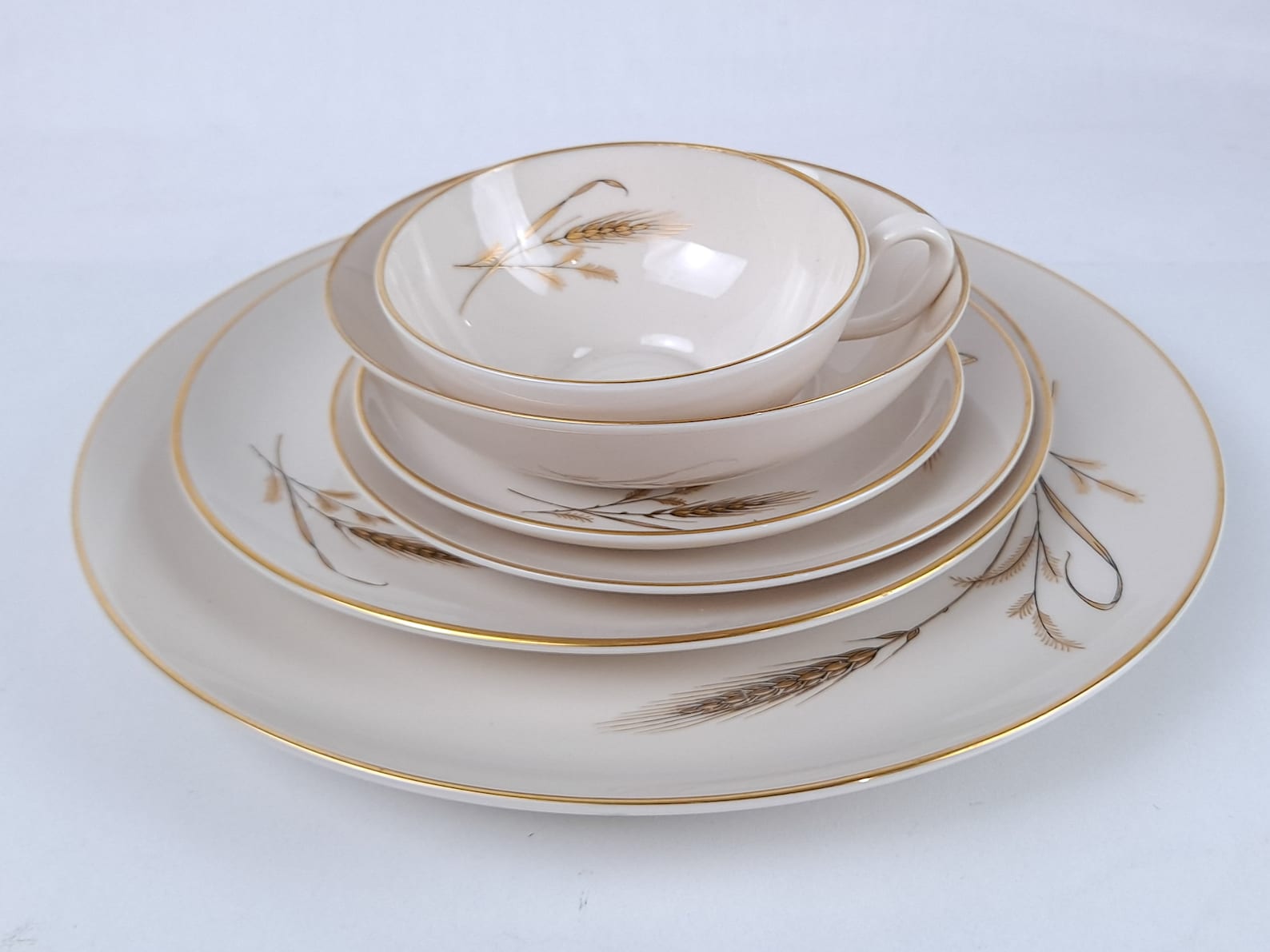 Vintage Golden Harvest Pattern From Fine Arts Fine China of Japan 6 Pc ...