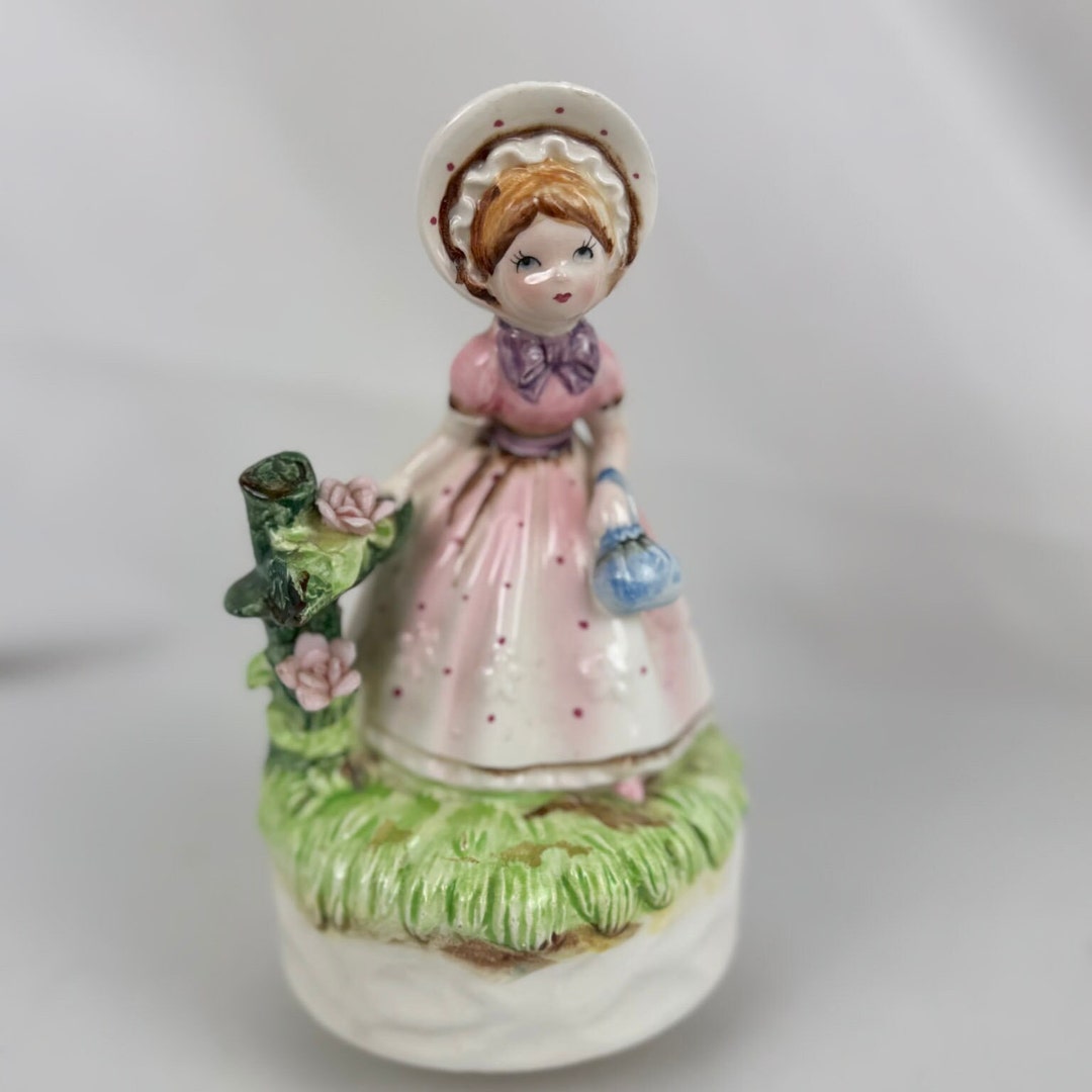 Lefton China Music Box Girl in Hoop Skirt "where Do I Begin" From the ...