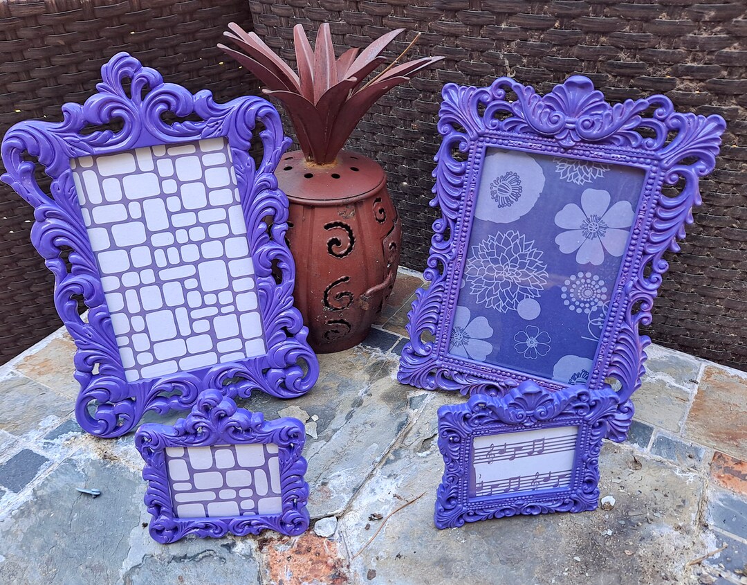 Purple 4x6 Picture Frames and Mini 2.5x2 Picture Frames, Fun, Bright ...