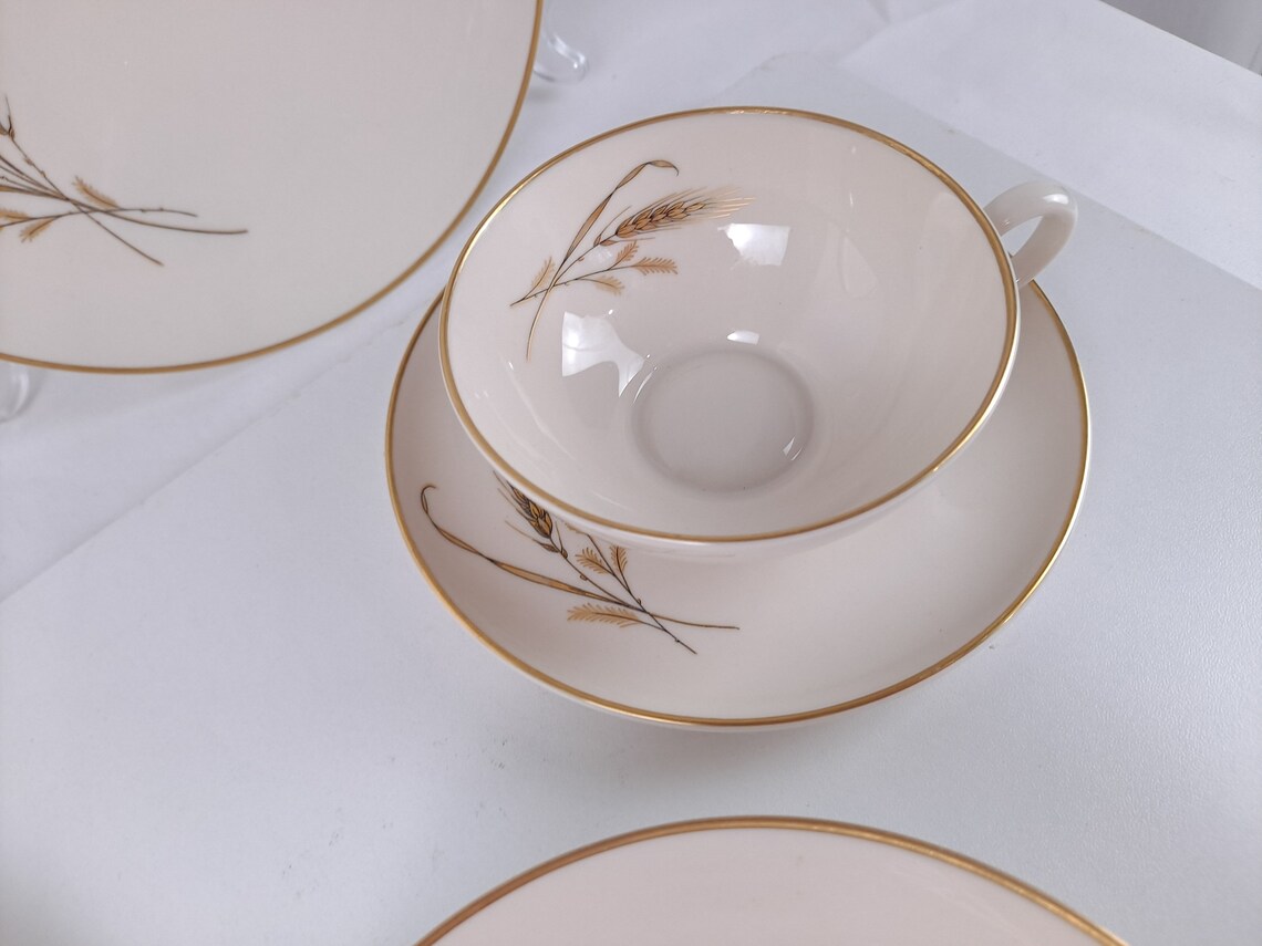Vintage Golden Harvest Pattern From Fine Arts Fine China of Japan 6 Pc ...