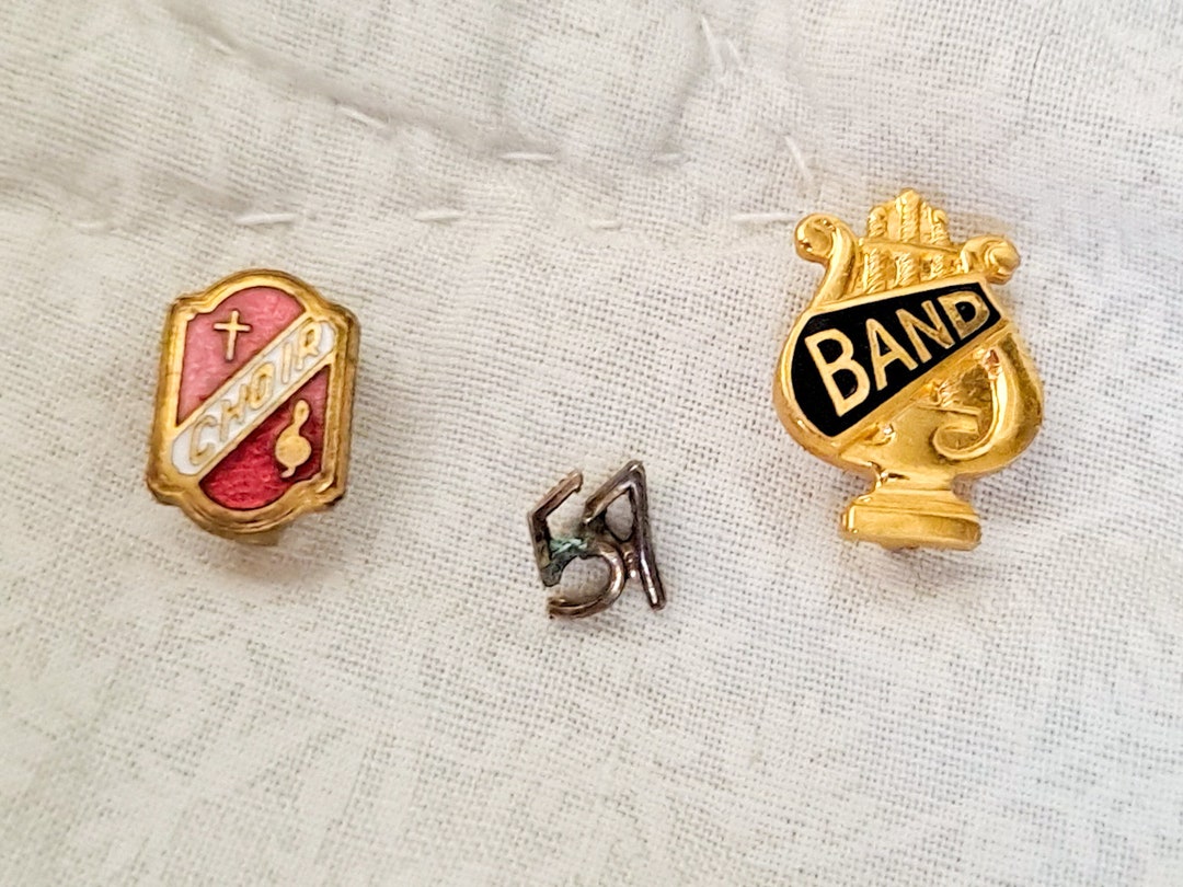 School Pins, Vintage Academic Pins, Band, Choir, Class of 57, Webelos ...