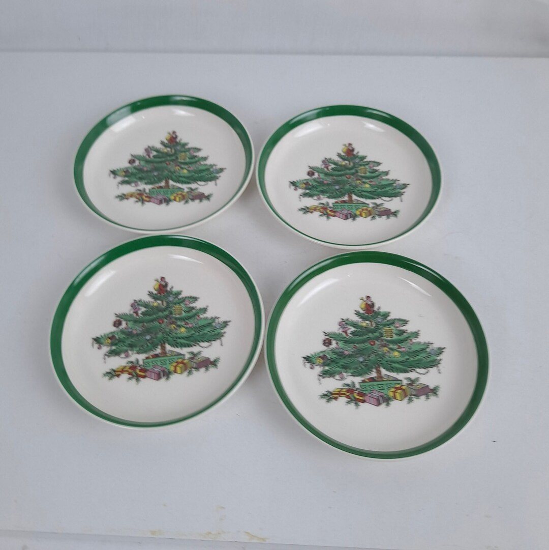 Set of 4 Spode Christmas Tree Coasters or Condiment Dishes - Etsy