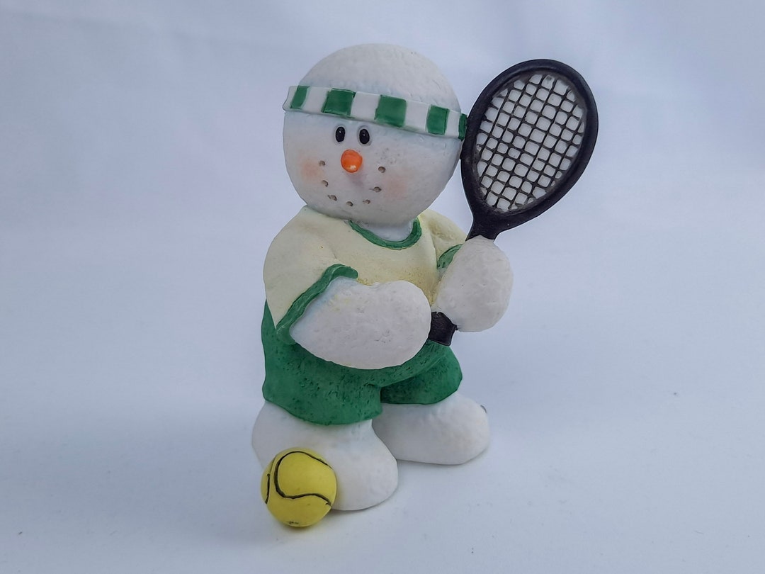 Vintage Snowonders Snowman Tennis Player Figurine by Sarah’s Attic - Etsy