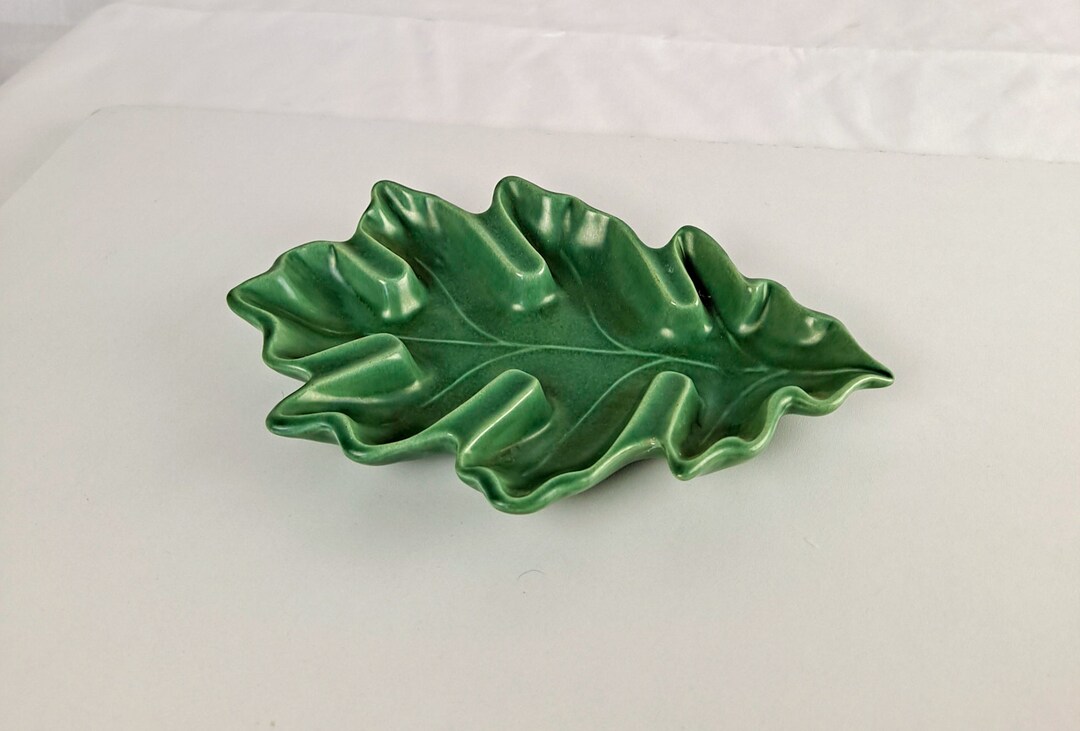 Vintage Red Wing Pottery Leaf Plate, 9" Oak Leaf Plate, Red Wing USA ...