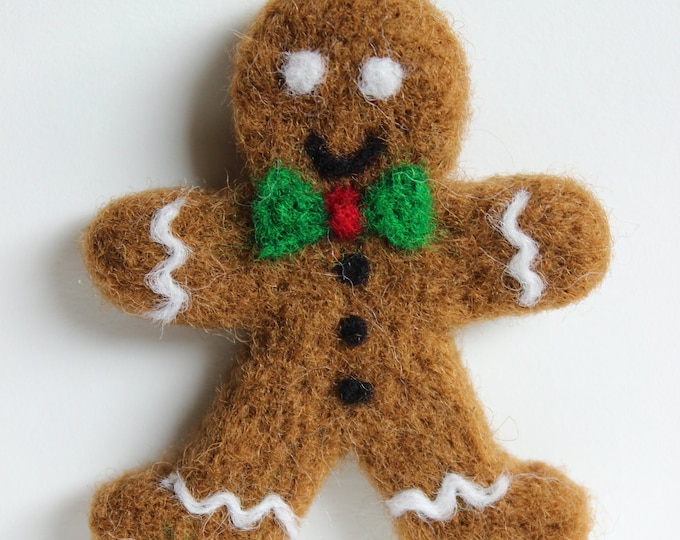 Gingerbread Man Handmade Needle Felted Wool Gingerbread Man Christmas ...