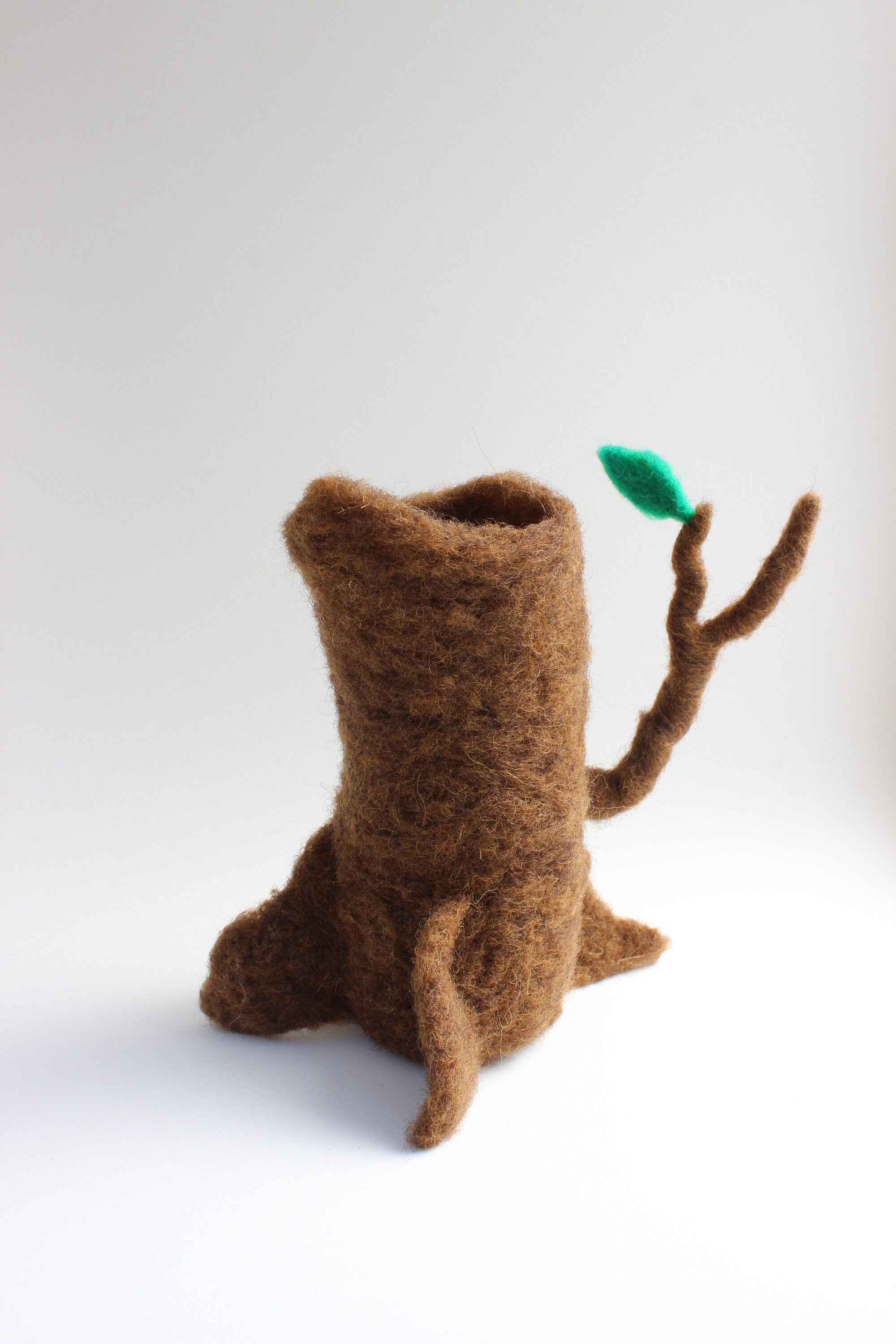 Woodland Felted Tree Trunk With Mushroom - Etsy