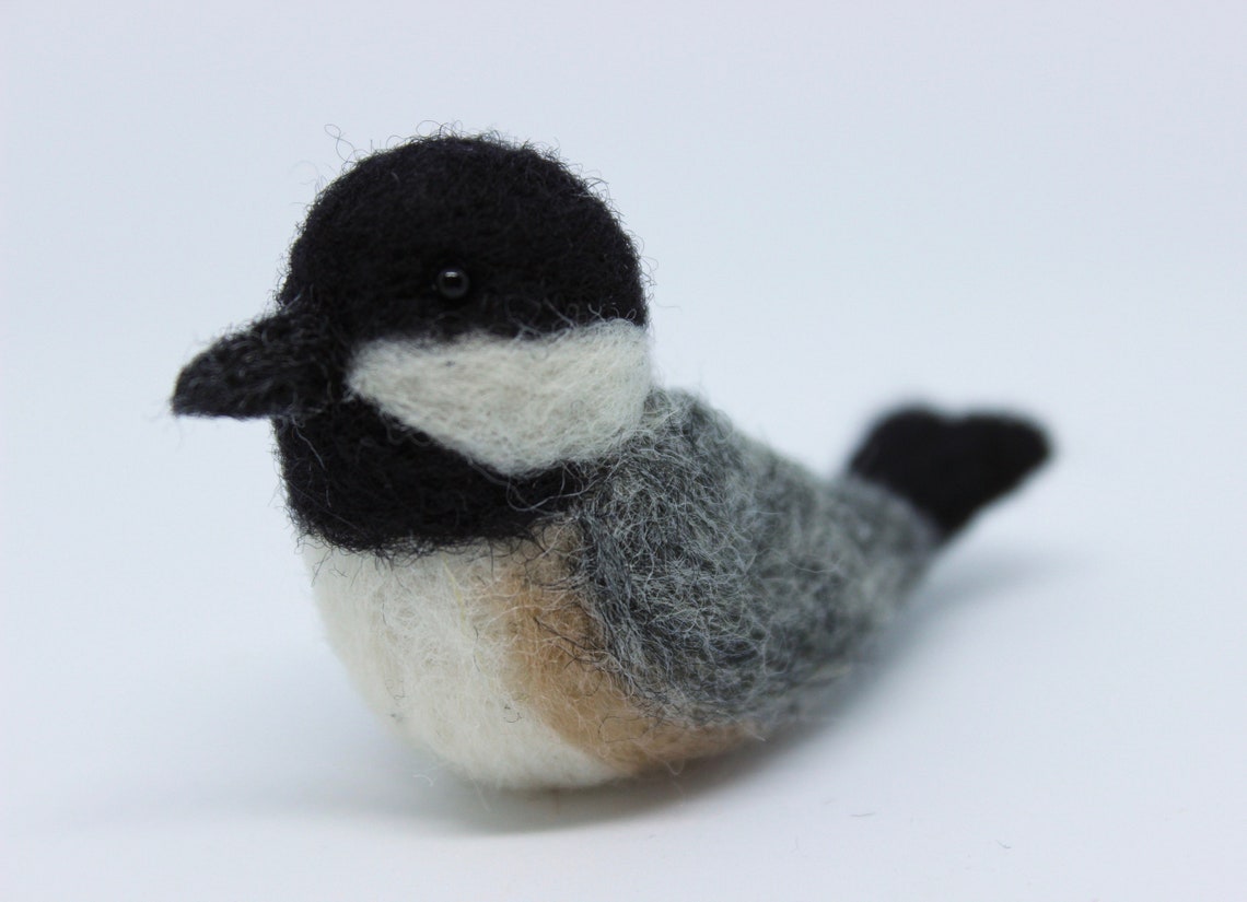 Black-capped Chickadee Felted Bird Handmade Bird Felted | Etsy