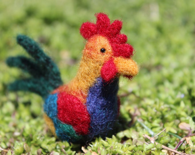 Rooster Felted Chicken Handmade Needle Felted Rooster - Etsy