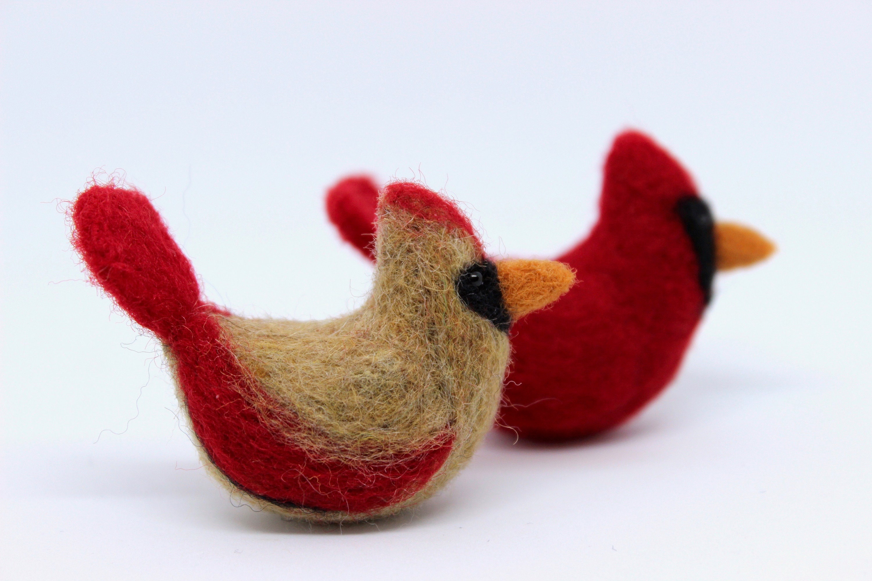Male and Female Cardinal Pair Handmade Needle Felted Wool - Etsy