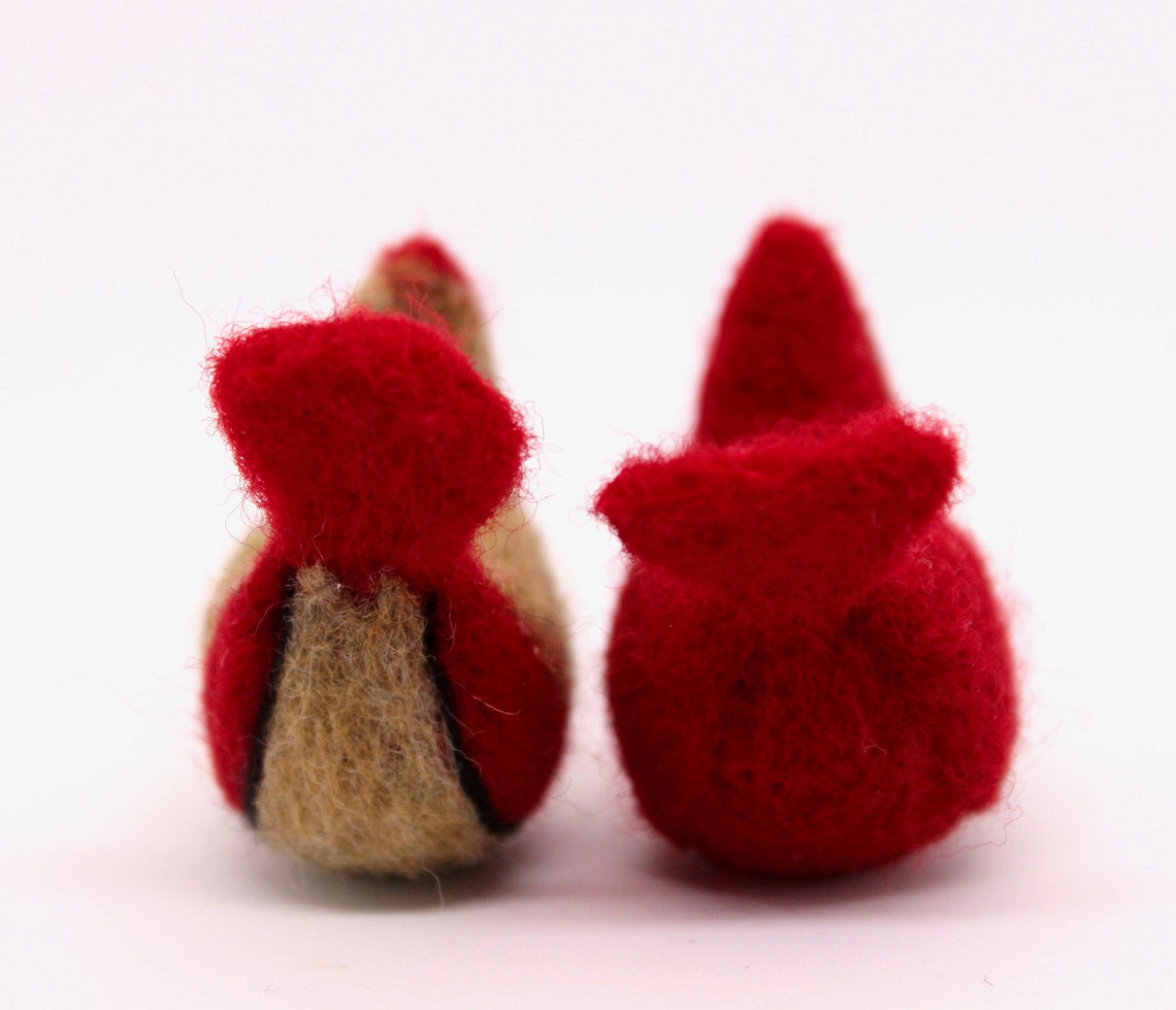 Male and Female Cardinal Pair Handmade Needle Felted Wool - Etsy