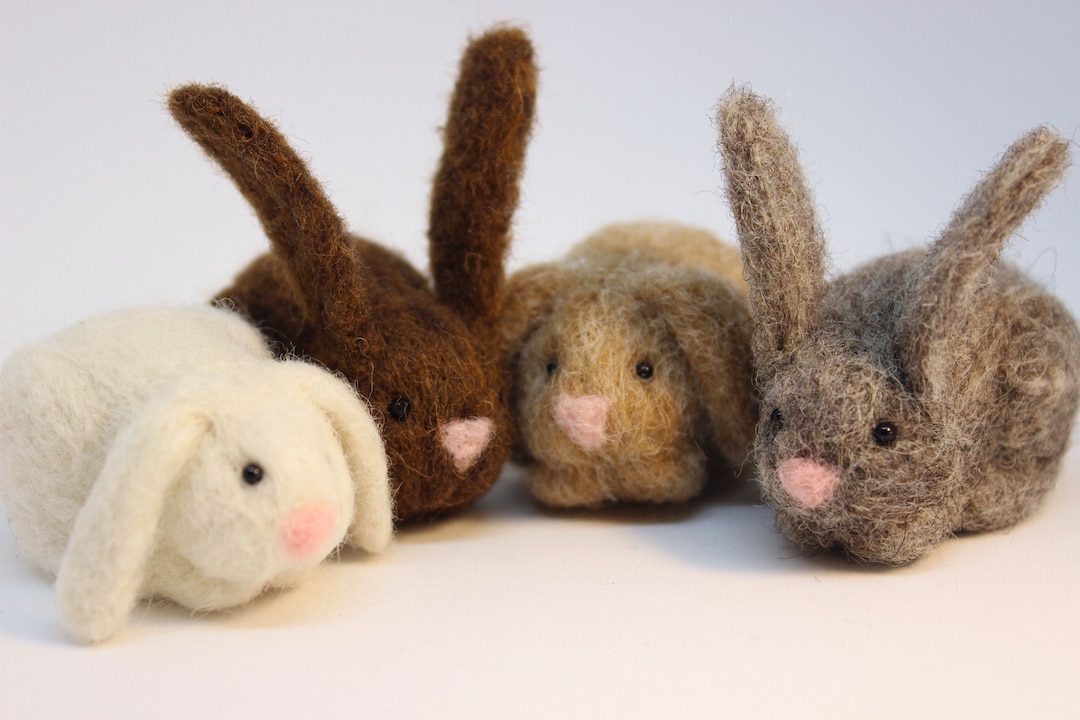 Bunny Rabbit; Handmade Needle Felted Bunny; Felted Bunny; Floppy Eared ...