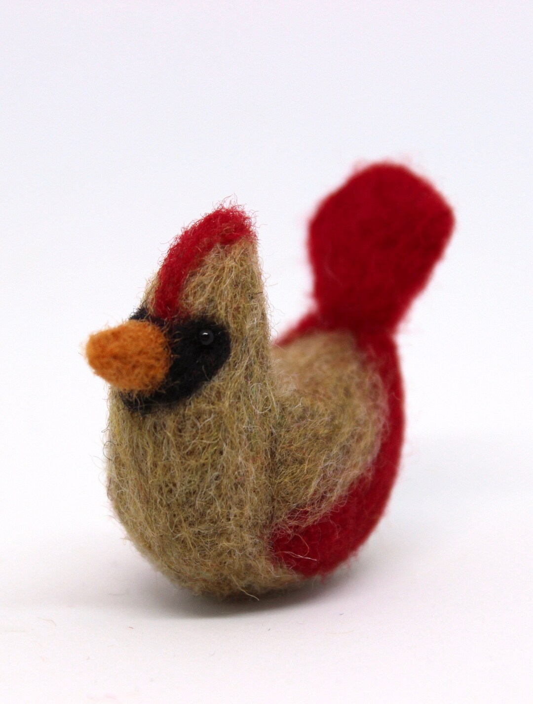 Female Cardinal; Handmade Needle Felted Wool Female Cardinal Bird ...