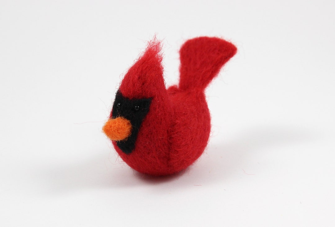 Felted Cardinal; Handmade Needle Felted Cardinal Bird; Woodland Bird - Etsy