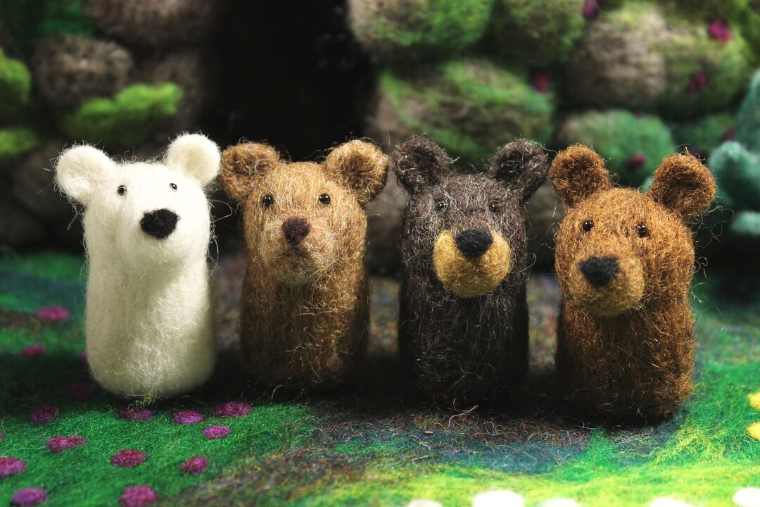 Bears; Handmade Needle Felted Wool Bears; Woodland Bears; Polar Bear ...