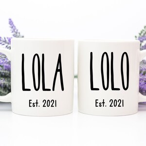 Lola and Lolo Mug Set, Pregnancy Announcement to Grandparents ...