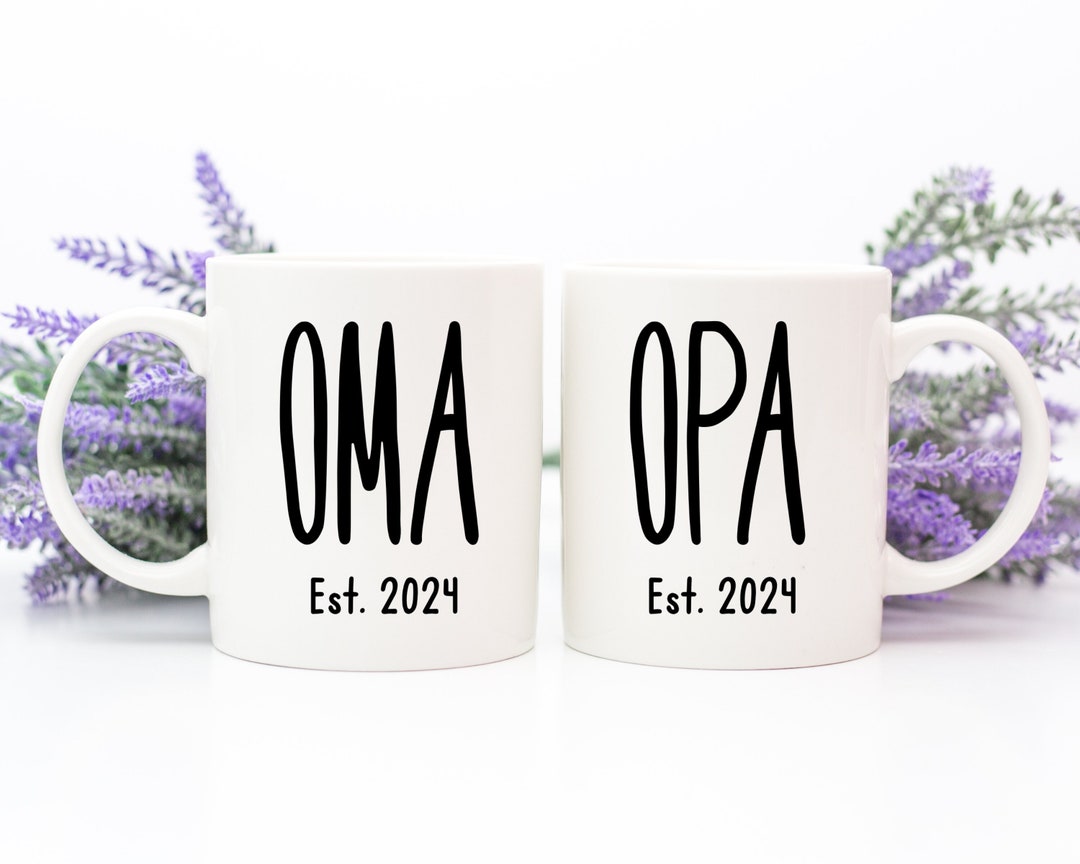 Oma Opa Coffee Mug Pregnancy Announcement for Grandparents Baby Reveal Gift Idea - Etsy
