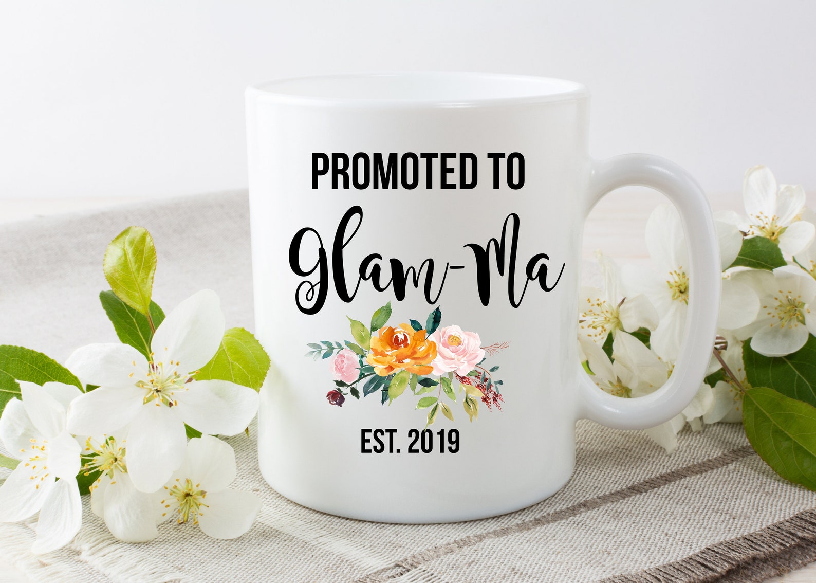 Glamma Mug - Promoted to Glam Ma - Glamma Est. 2026 Mug - Grandma Mug ...