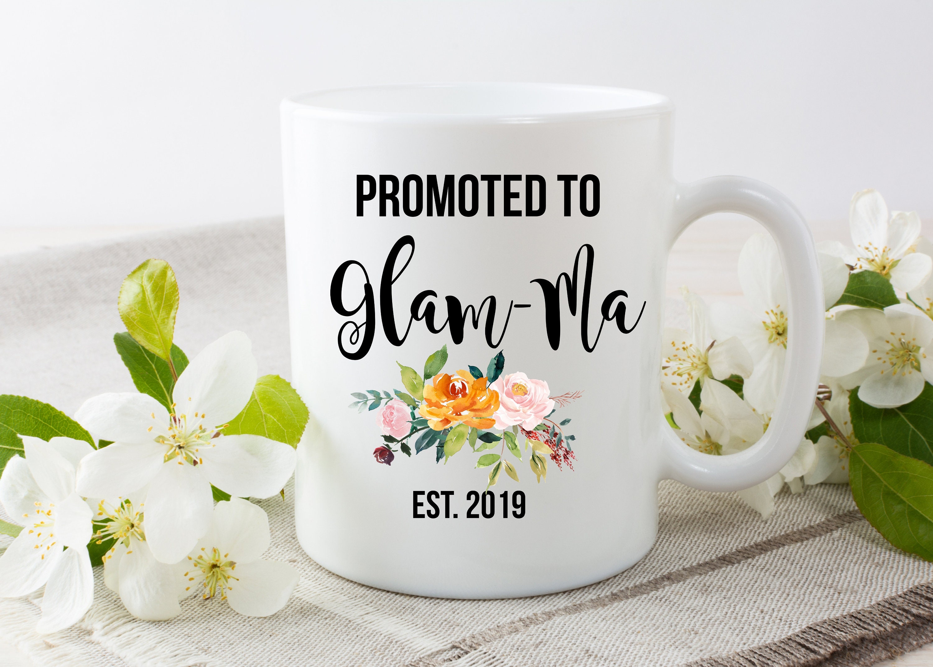 Glamma Mug Promoted to Glam Ma Glamma Est. 2022 Mug | Etsy