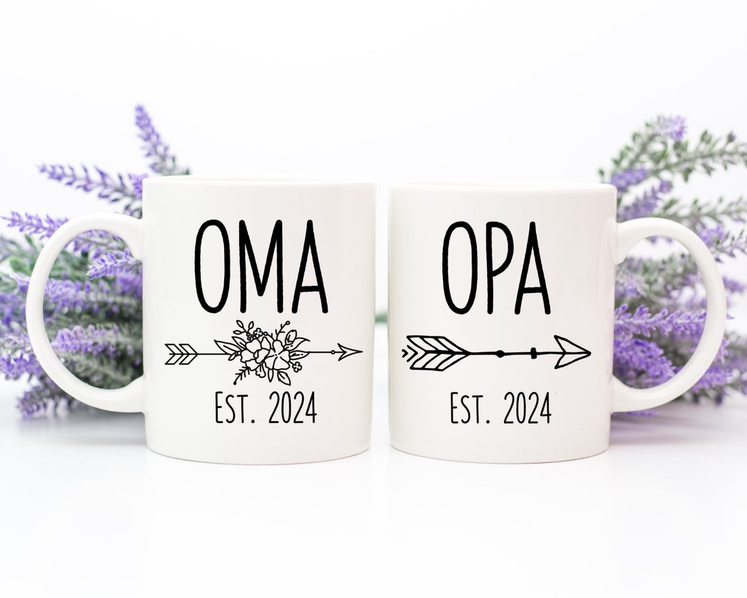 Oma Opa Mug Set, Oma and Opa Gift, Pregnancy Announcement to Oma Opa ...