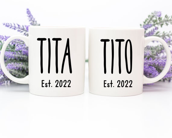 Tita and Tito Mugs Set Pregnancy Announcement to Auntie Baby | Etsy