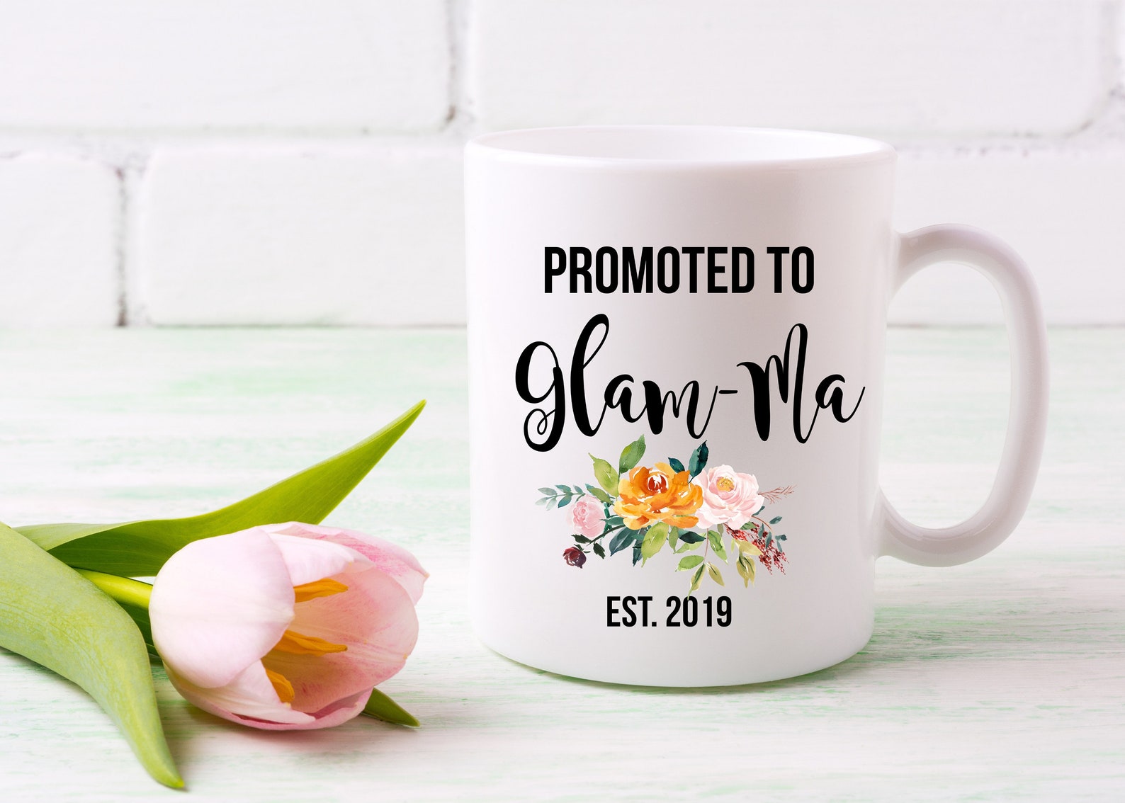 Glamma Mug - Promoted to Glam Ma - Glamma Est. 2026 Mug - Grandma Mug ...