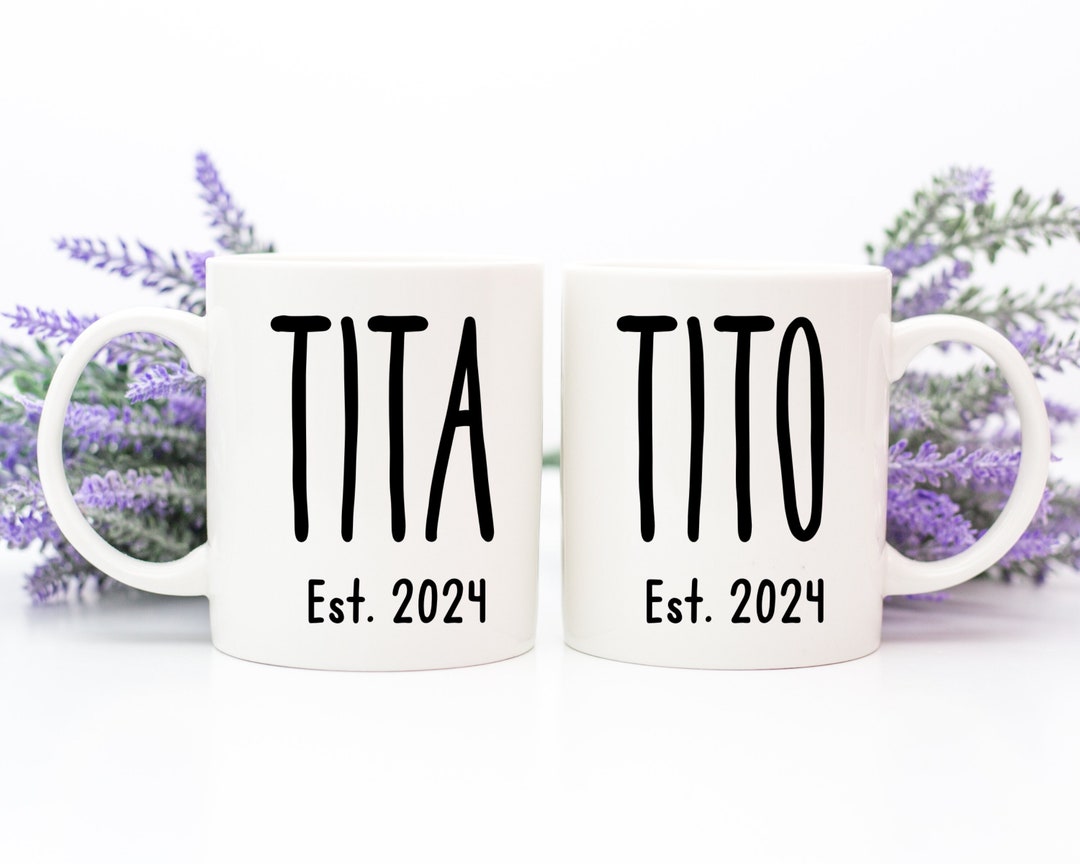 Tita and Tito Mugs Set, Pregnancy Announcement to Auntie, Baby Reveal ...